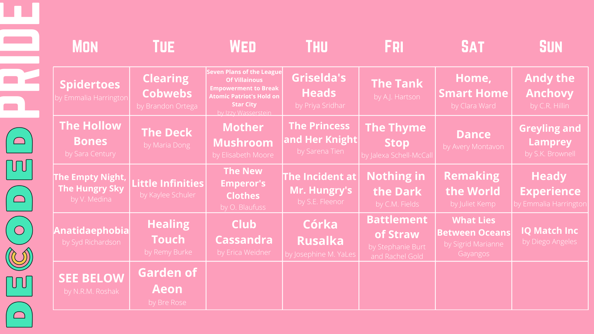 Decoded Pride schedule announced – Decoded Pride and Decoded Horror Channel